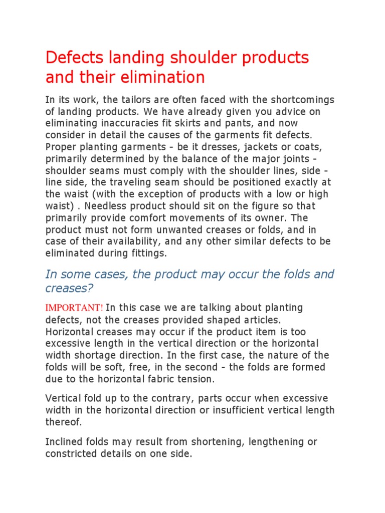 Eliminating Common Garment Fit Defects: A Guide to Fixing Shoulder ...