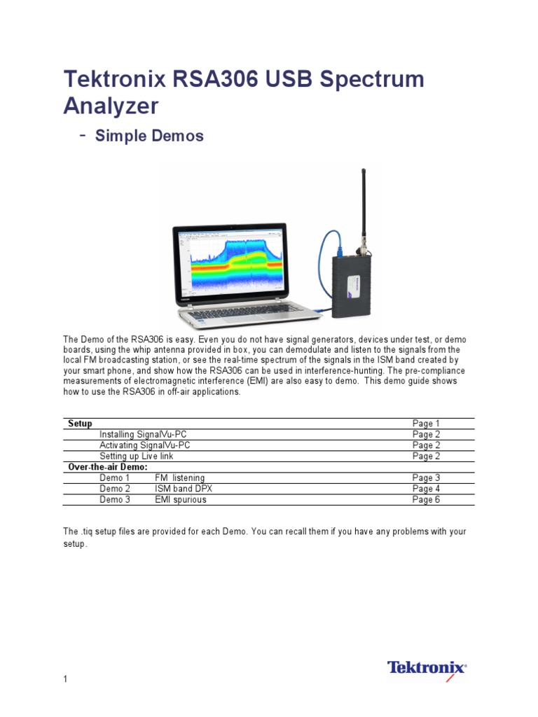 Tektronix RSA306 USB Spectrum Analyzer: Simple Demos | PDF ...