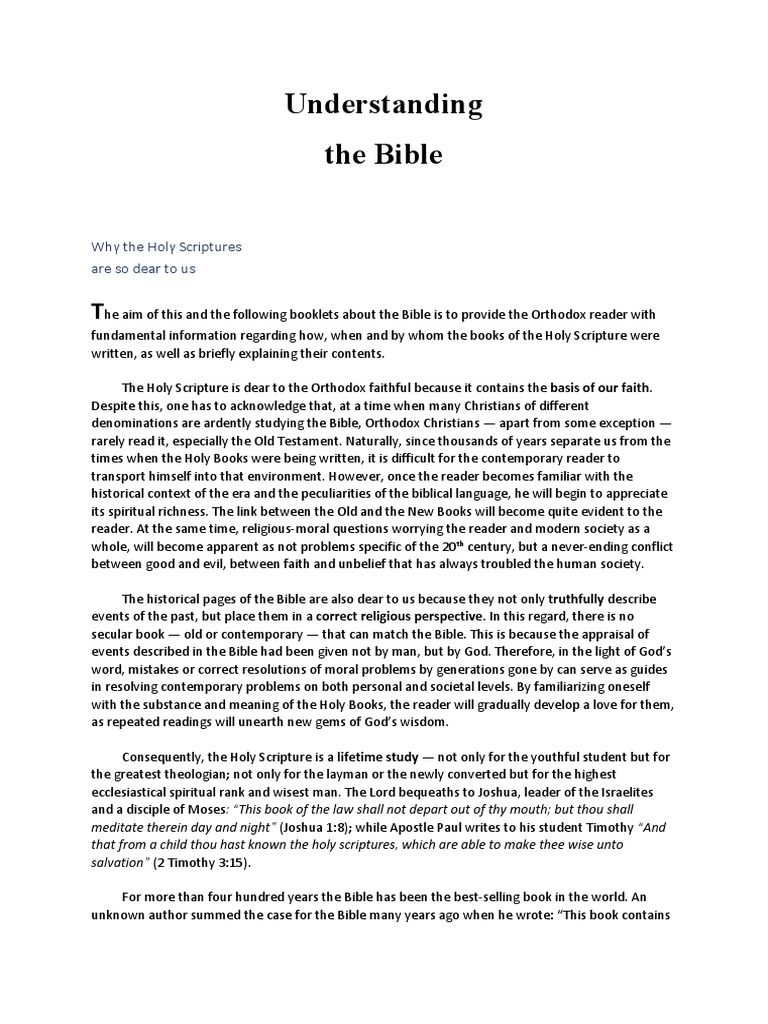 Understanding The Bible | PDF | New Testament | Bible