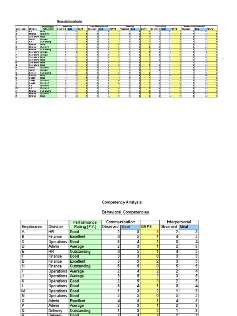 Compitancy Map For Skill Matrix | PDF | Behavioural Sciences | Economies