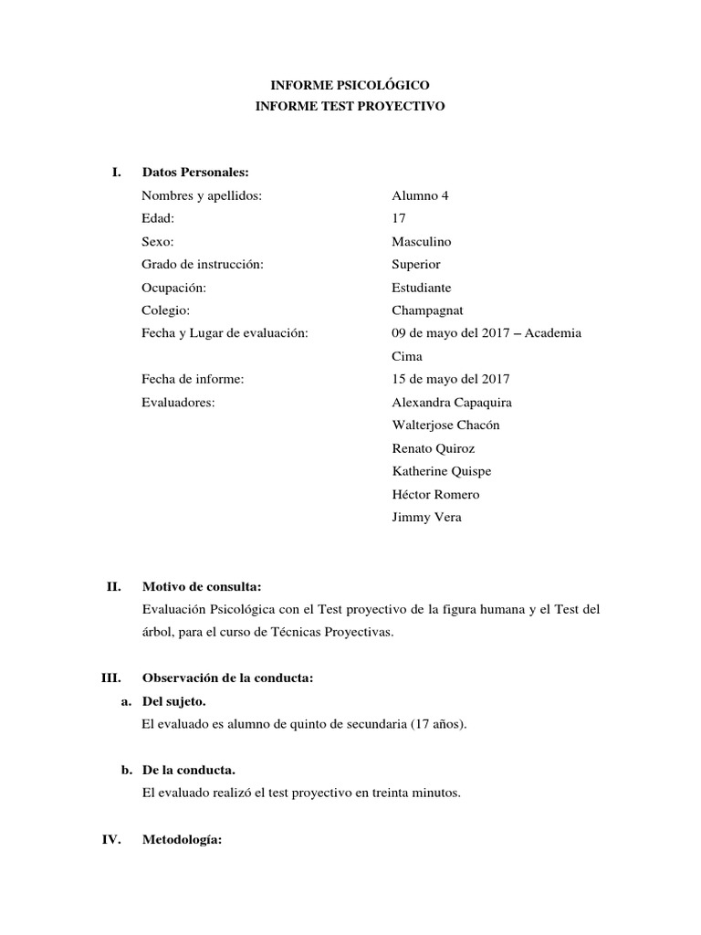 Modelo Proyectivo | PDF | Sicología