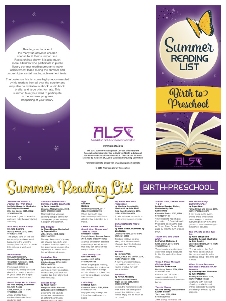 ALSC SummerReading17 Birth-PreK | PDF | Books | Library And Museum