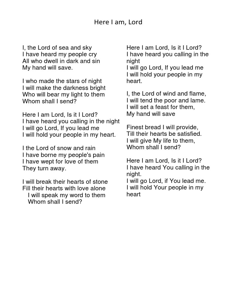 Here I Am, Lord | PDF