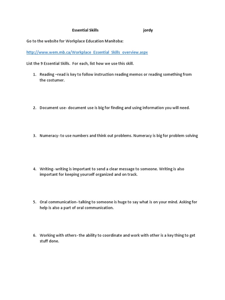 Essential Skills | PDF