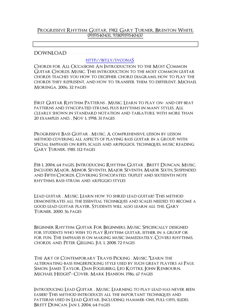 Progressive Rhythm Guitar Guide | PDF | Chord (Music) | Sherlock Holmes