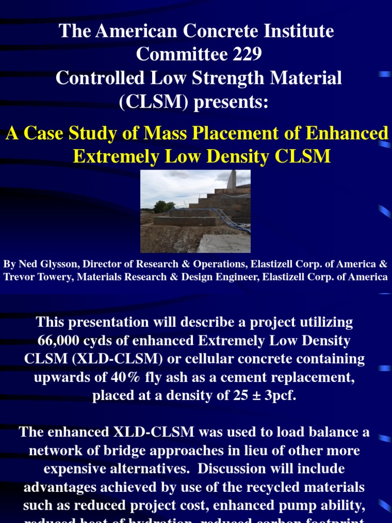 Aci 229 Enhanced CLSM 20160415 | PDF | Fly Ash | Concrete