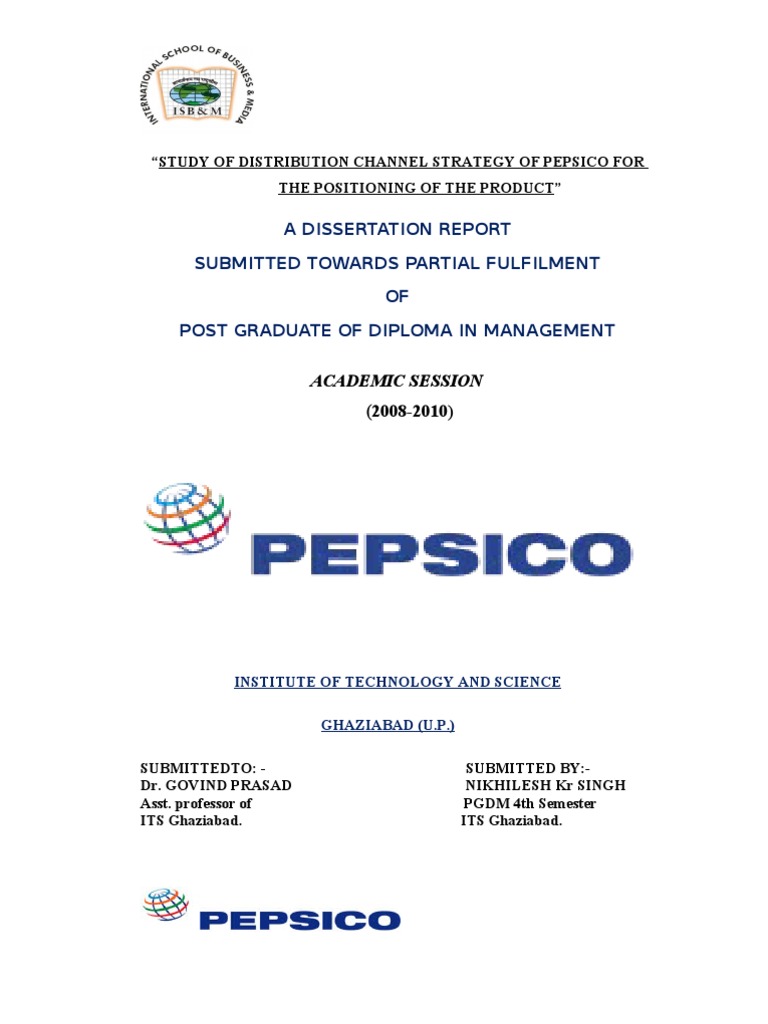 Study of Distribution Channel Strategy of The Pepsico | PDF | Pepsi Co ...