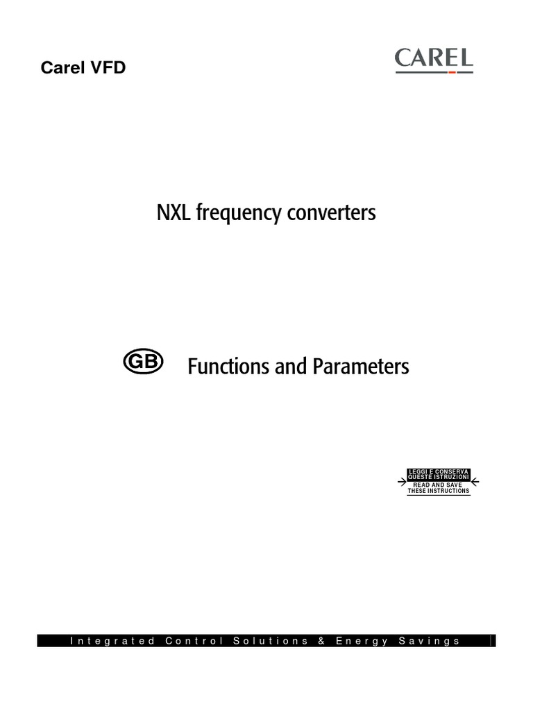 Carel VFD | PDF | Electric Motor | Parameter (Computer Programming)