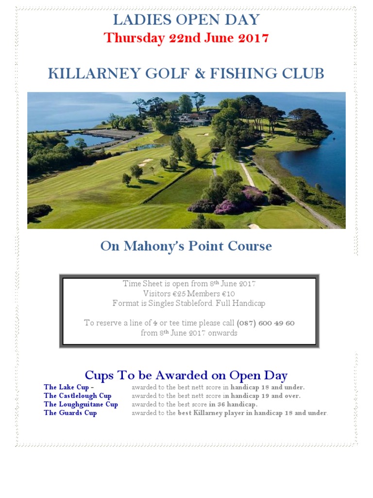 Killarney Ladies Golf Open Day 2017 | PDF