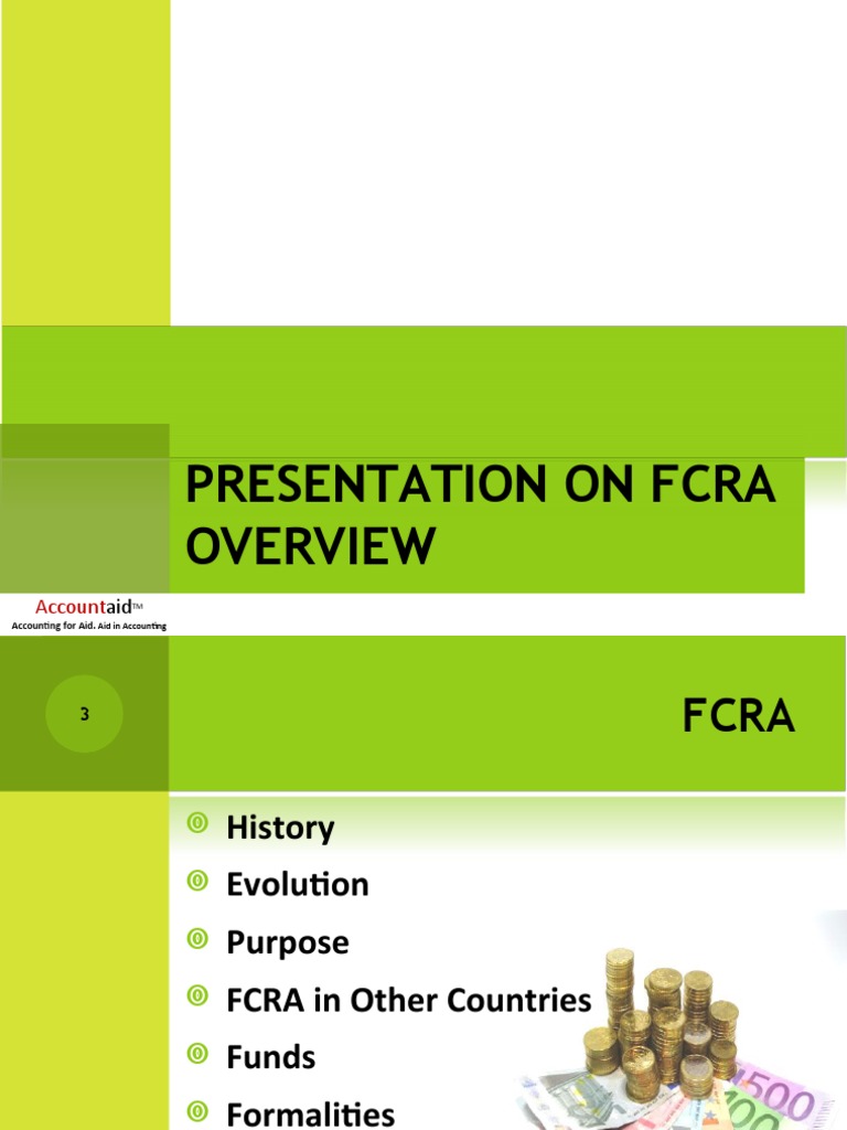 Presentation On FCRA Overview | PDF | Corporations | Aids