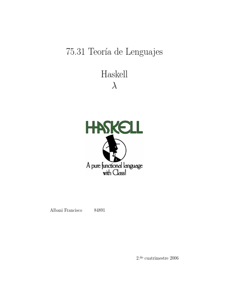 Haskell | PDF | Lenguaje de programación | Programacion Funcional