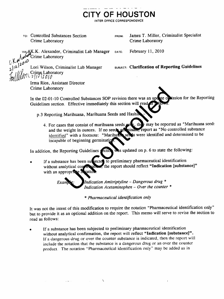 Crime Lab Reporting Guidelines Update | PDF | Tablet (Pharmacy) | Cigar