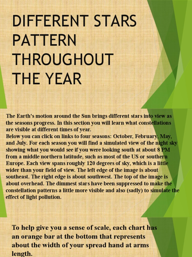 DIFFERENT STARS PATTERN THROUGHOUT THE YEAR.pptx