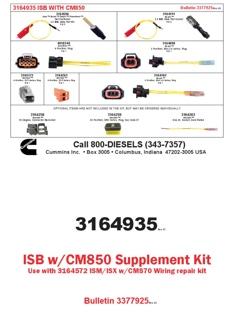 Call 800-DIESELS (343-7357) : Cummins Inc. - Box 3005 - Columbus ...