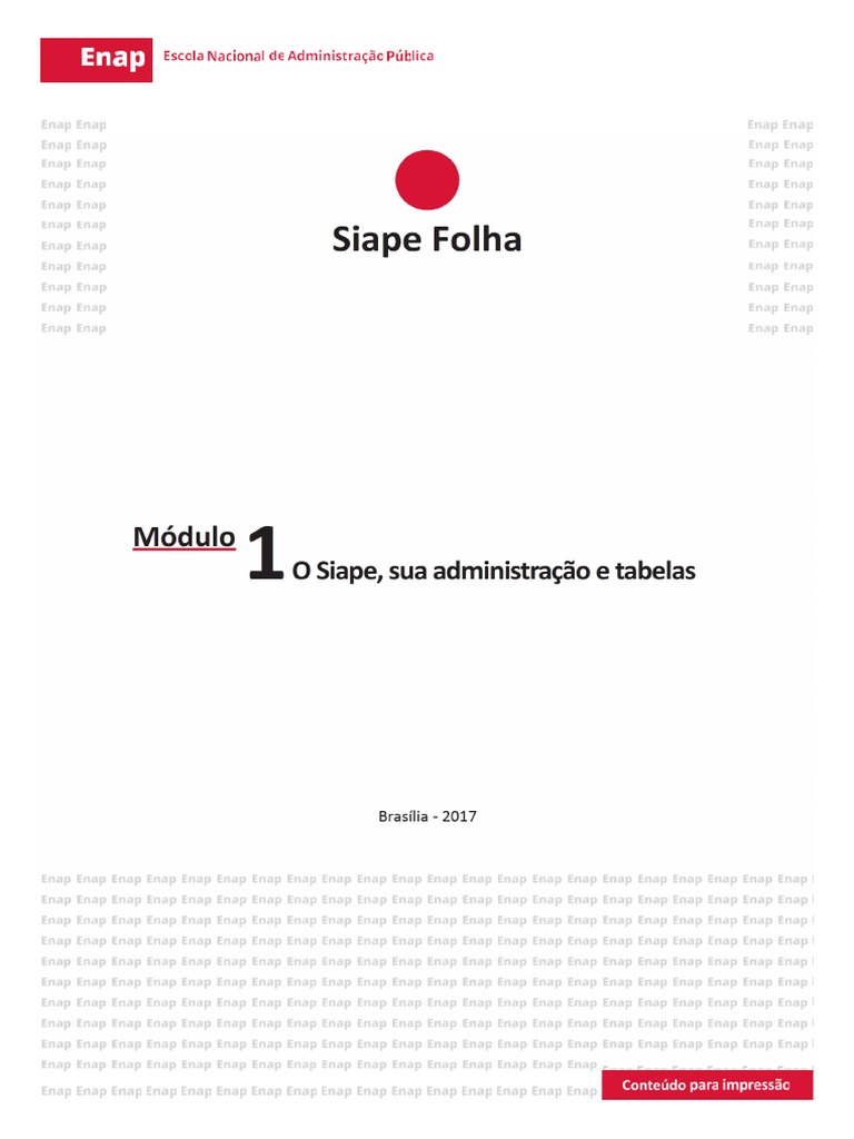 Módulo 1 O Siape Sua Administração E Tabelas Pdf Federação