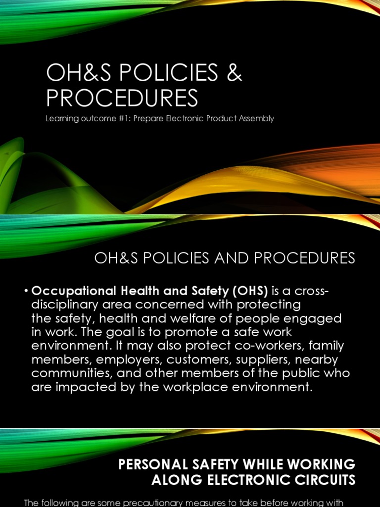Oh&s Policies & Procedures | Safety | Prevention