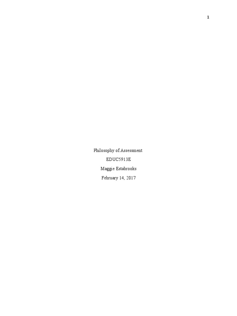 Philosophy of Assessment | PDF | Standardized Tests | Educational ...