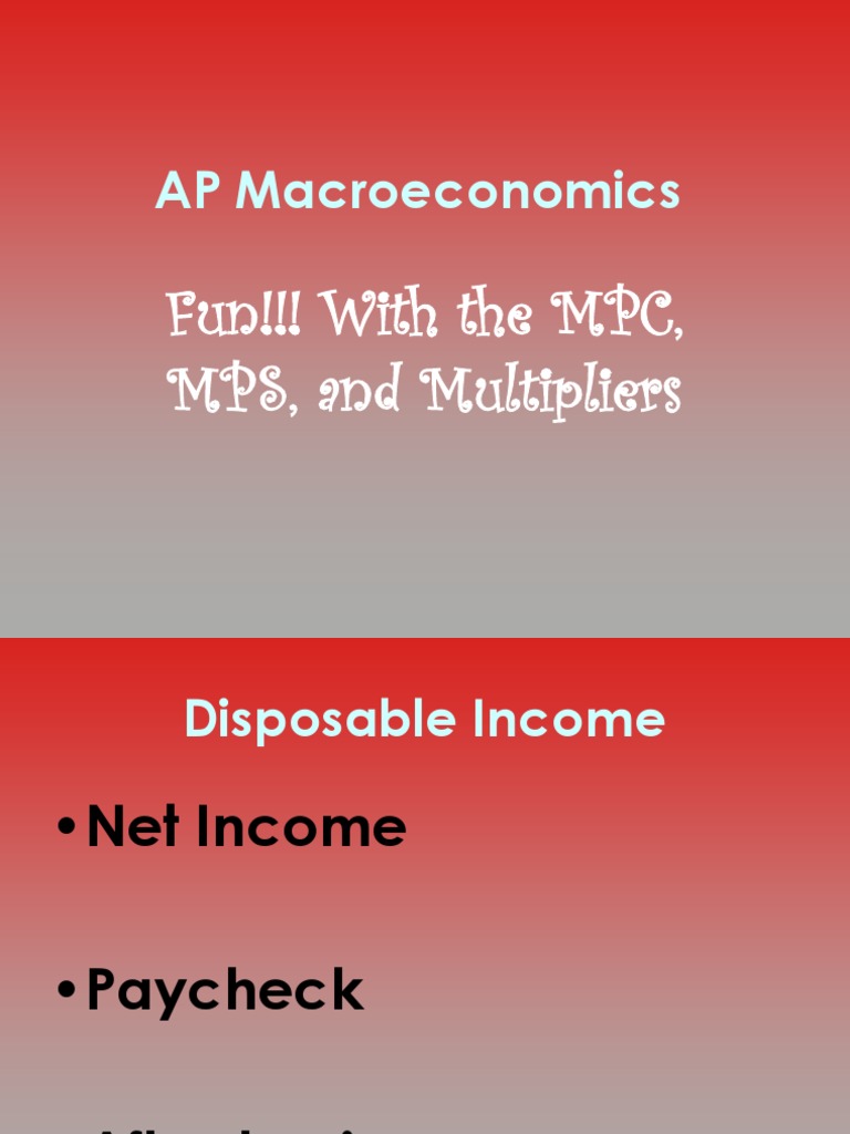 AP Macroeconomics: Fun!!! With The MPC, MPS, and Multipliers | PDF ...