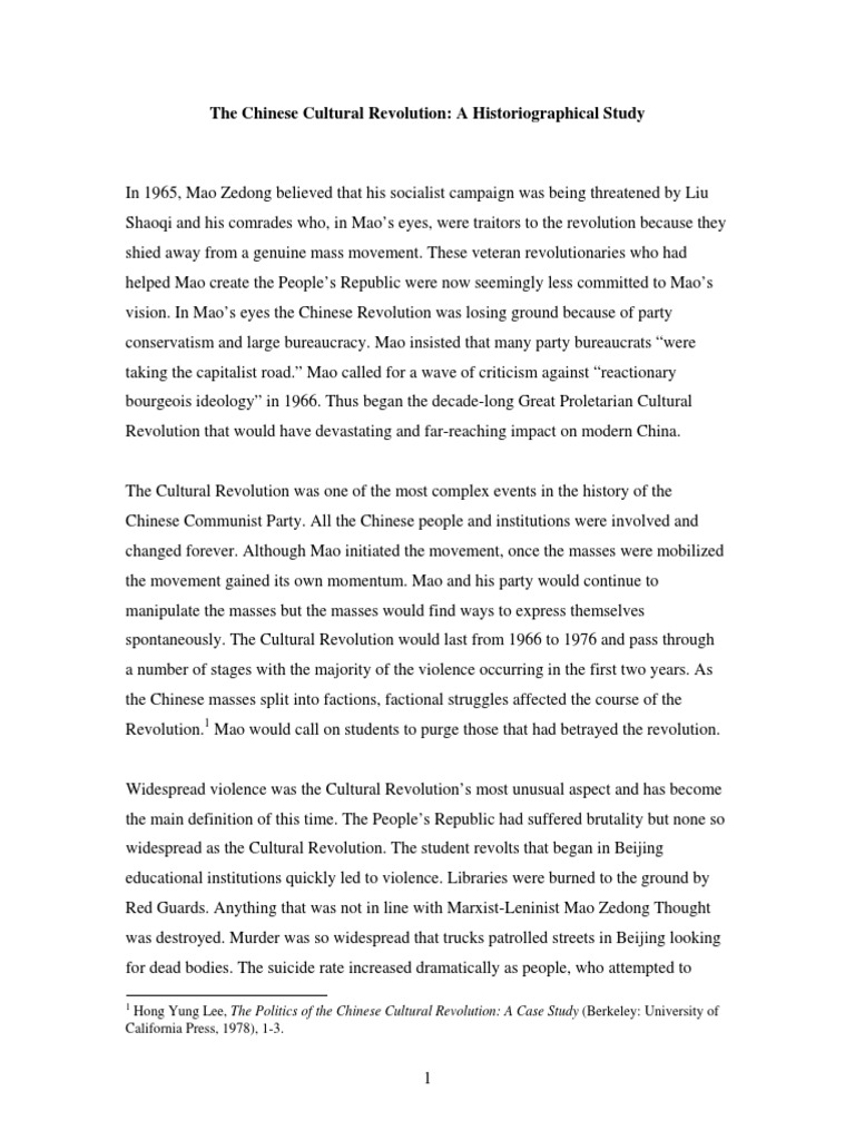 The Chinese Cultural Revolution: A Historiographical Study | PDF ...