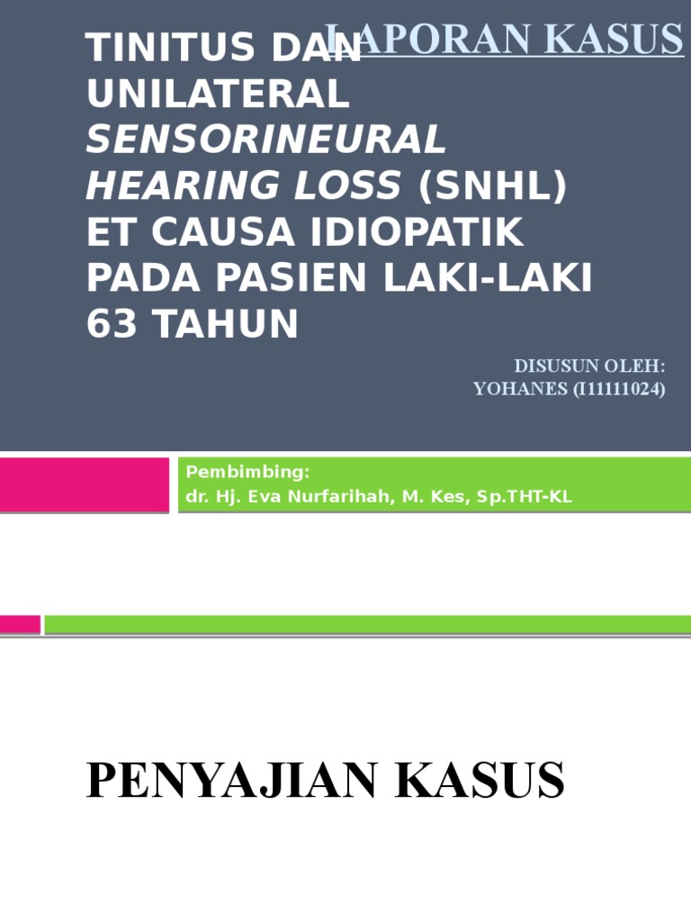 Lapkas Tinnitus N SNHL Yohanes | PDF | Sains & Matematika