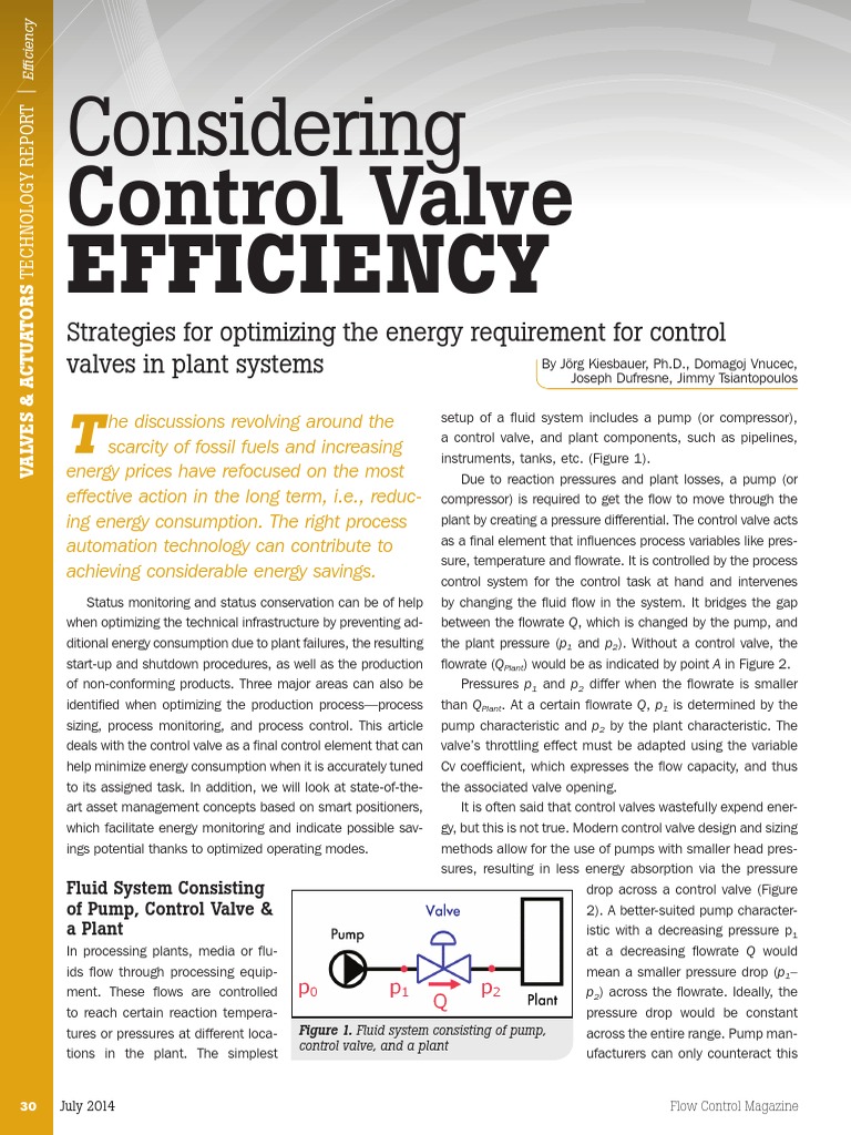 Considering Control Valve Efficiency | PDF | Valve | Actuator