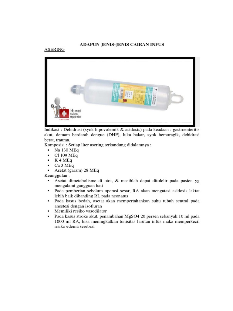 Adapun Jenis Cairan Infus | PDF