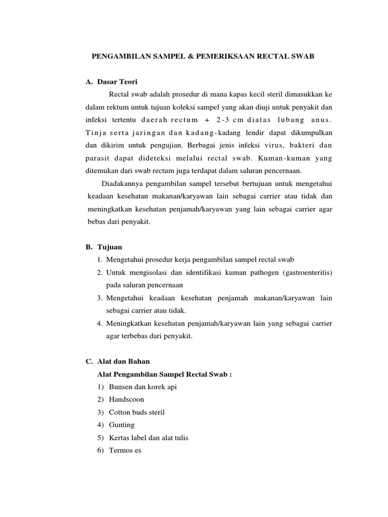 Rectal Swab | PDF