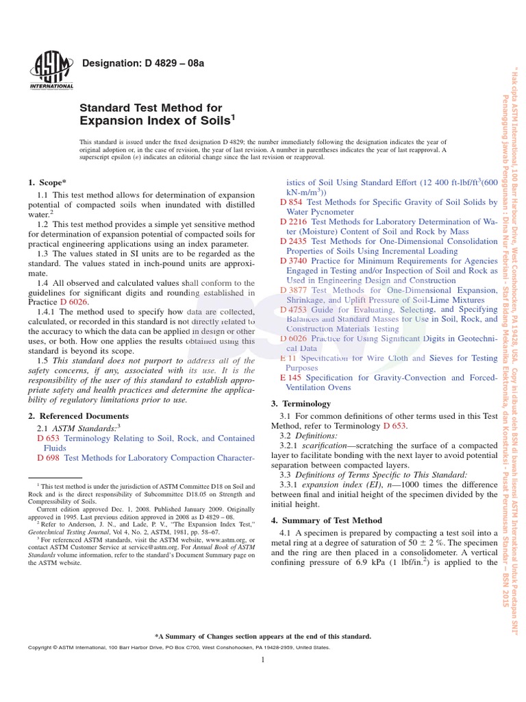 Astm D4829 PDF | PDF | Soil | Physics