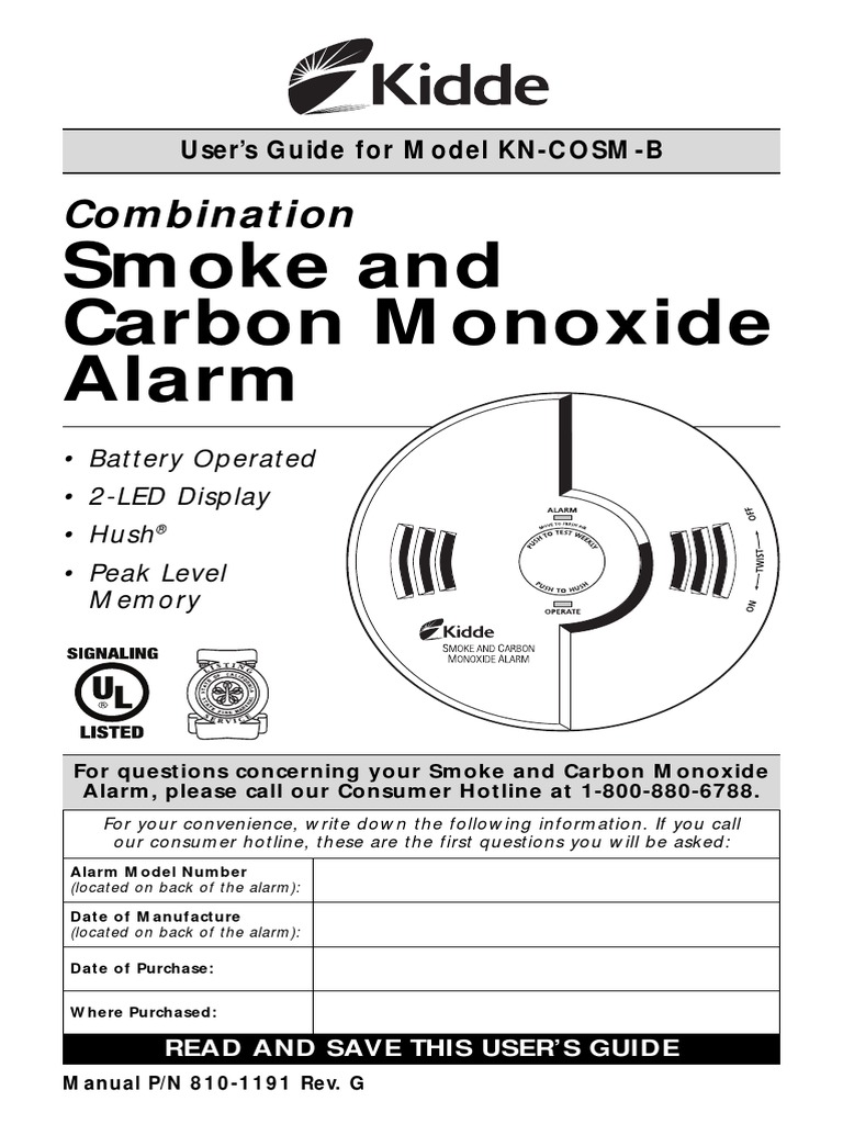 Manual Kidde KN-COSM-B, 900-0102-02,21006674 English 8101191 | PDF ...
