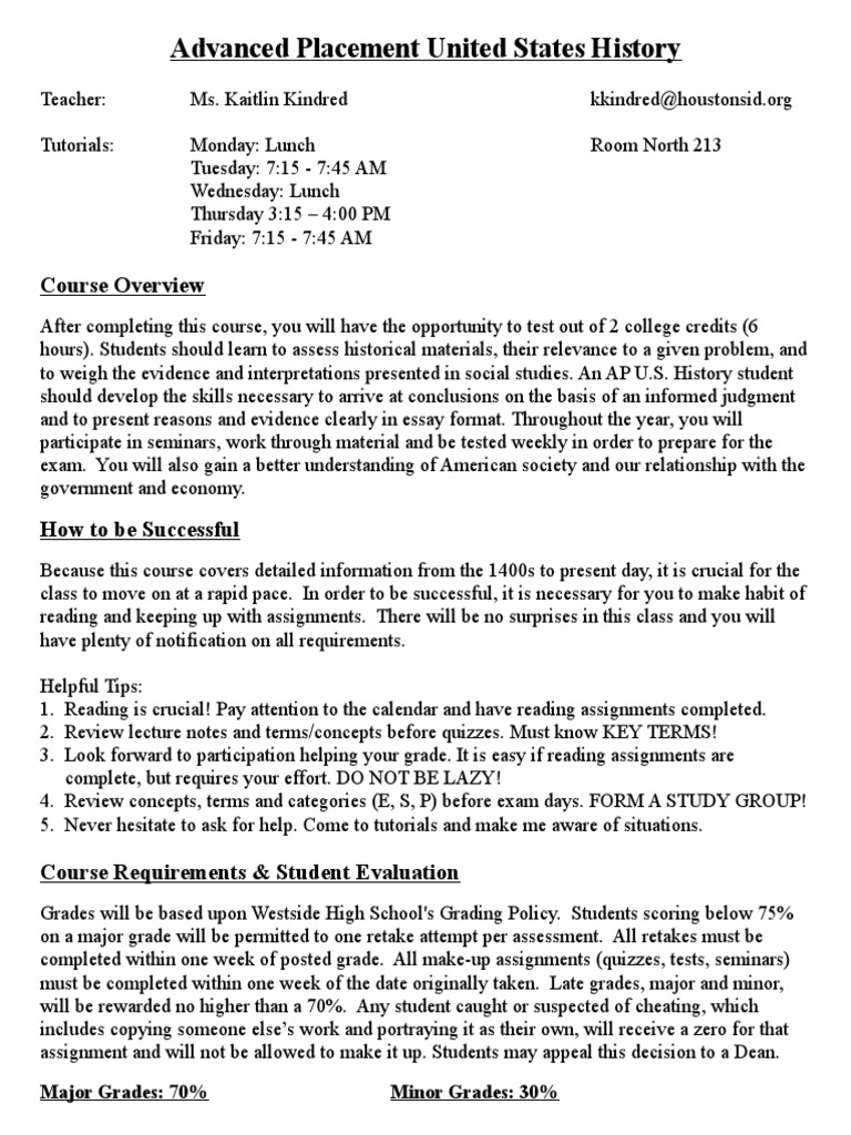 Kindred AP US Study Guide | PDF | Advanced Placement | Test (Assessment)