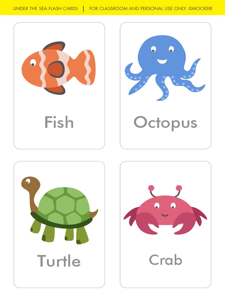 Under the Sea Flash Cards | PDF | Social Science