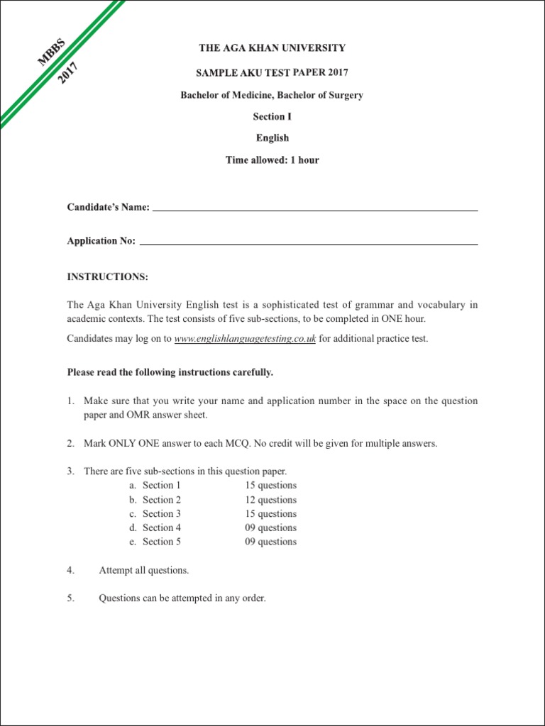 Sample Paper MBBS | PDF | Learning | Cognition