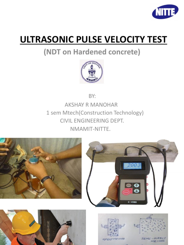 Ultrasonic Pulse Velocity Test: (NDT On Hardened Concrete) | PDF