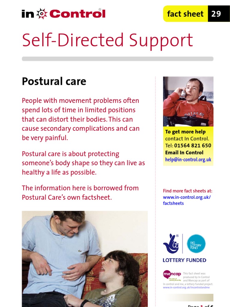 Self-Directed Support: Postural Care | PDF | Thorax | Medical Specialties
