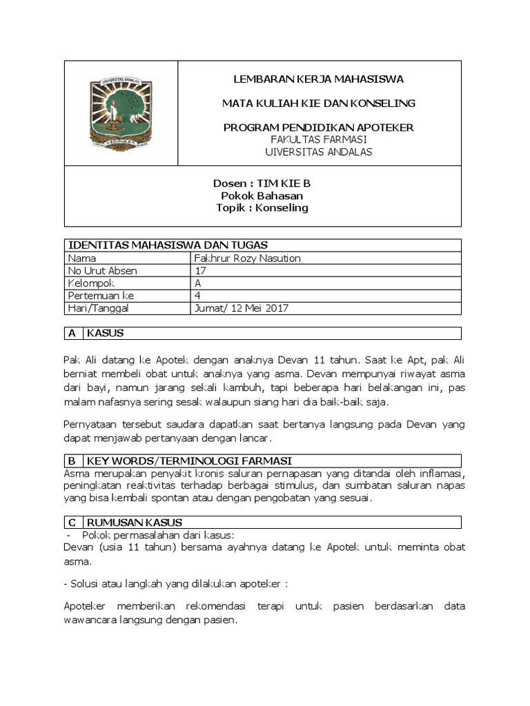 LKM KIE & Konseling Pertemuan Ke-4 Rozy | PDF