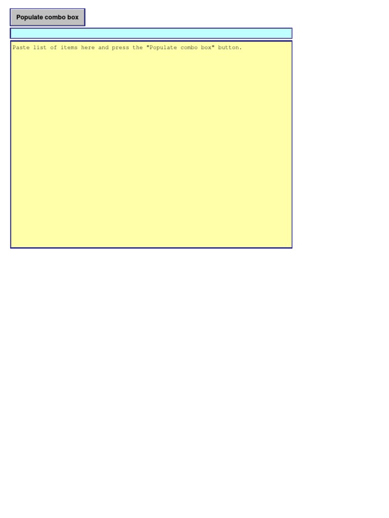 Populate Combo Box: Paste List of Items Here and Press The "Populate ...