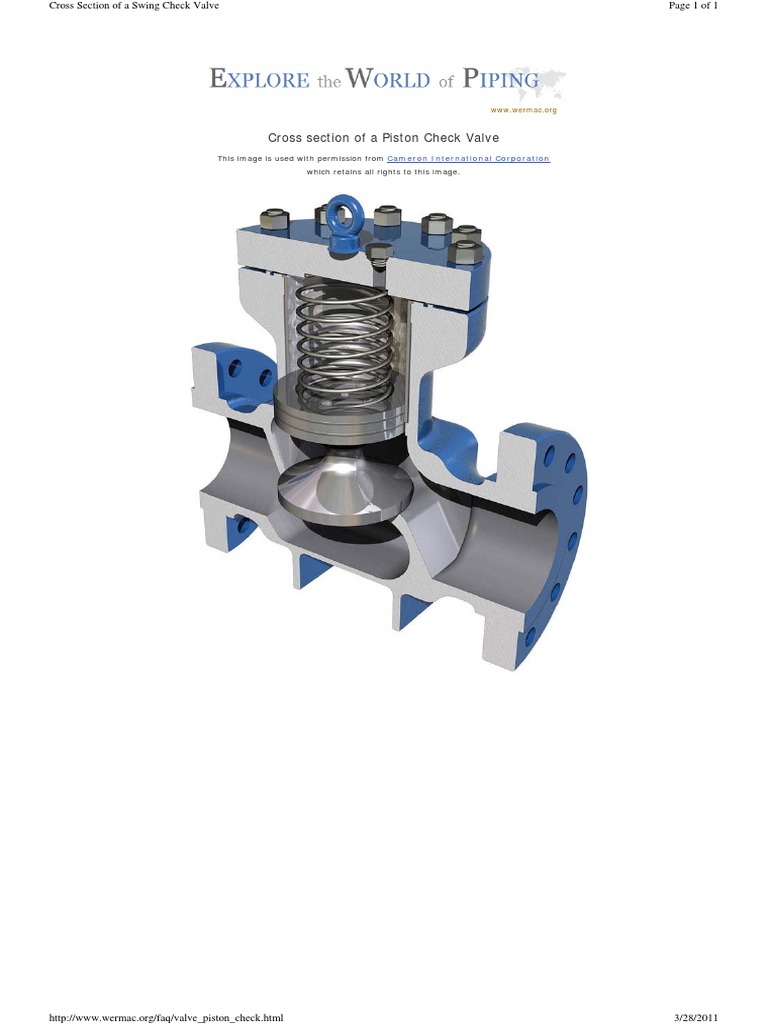 Piston Check Valve Cross Section Diagram | PDF