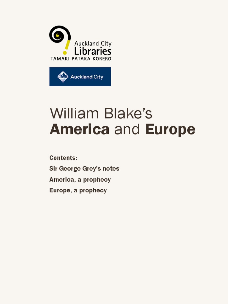 William Blake-William Blake's ''America - A Prophecy'' and ''Europe - A ...
