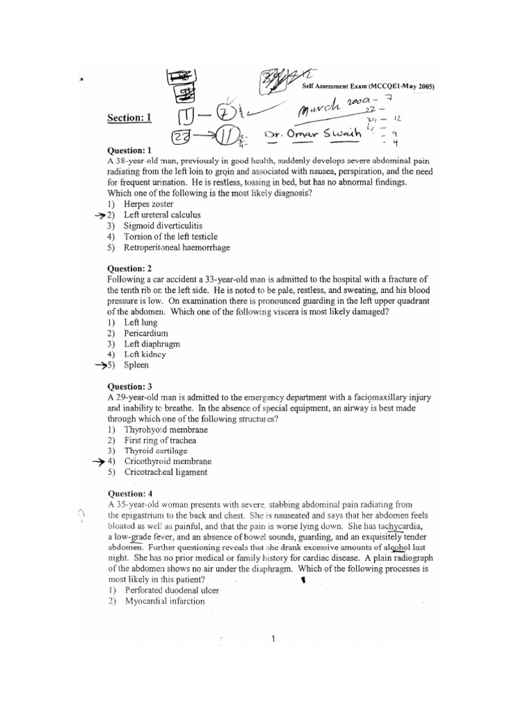 Mccq1 Assessment Exam Page 1-57 | PDF