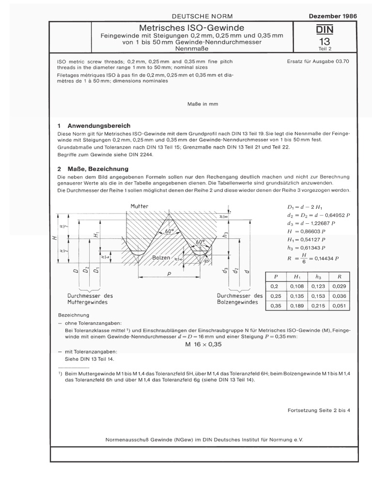 Din 13-2 1986-12 PDF | PDF