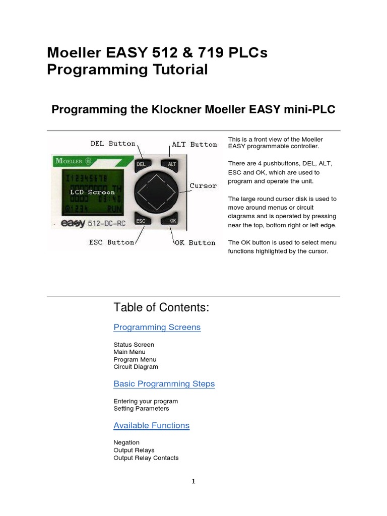 Programming Mini PLCs: A Guide to Programming the Moeller EASY 512 ...