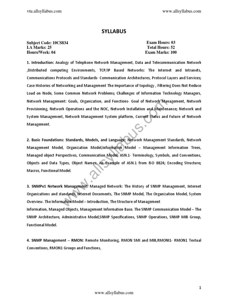 Network Management Systems 10CS834 PDF | PDF | Osi Model ...