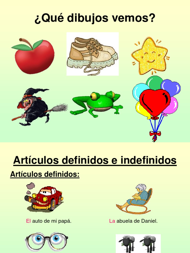 ARTICULOS DEFINIDOS INDEFINIDOS