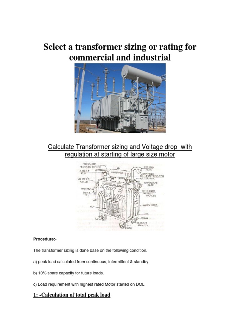 Select A Transformer Sizing or Rating For Commercial and Industrial ...