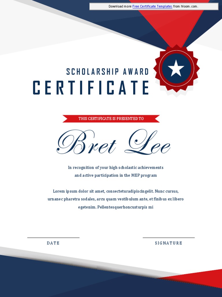 Scholarship Award Certificate | PDF