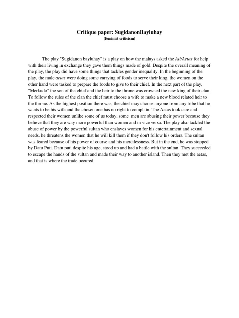 Critique Paper | PDF