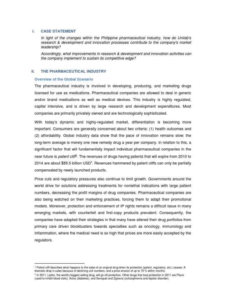 Unilab Case Study | PDF | Generic Drug | Pharmaceutical Industry