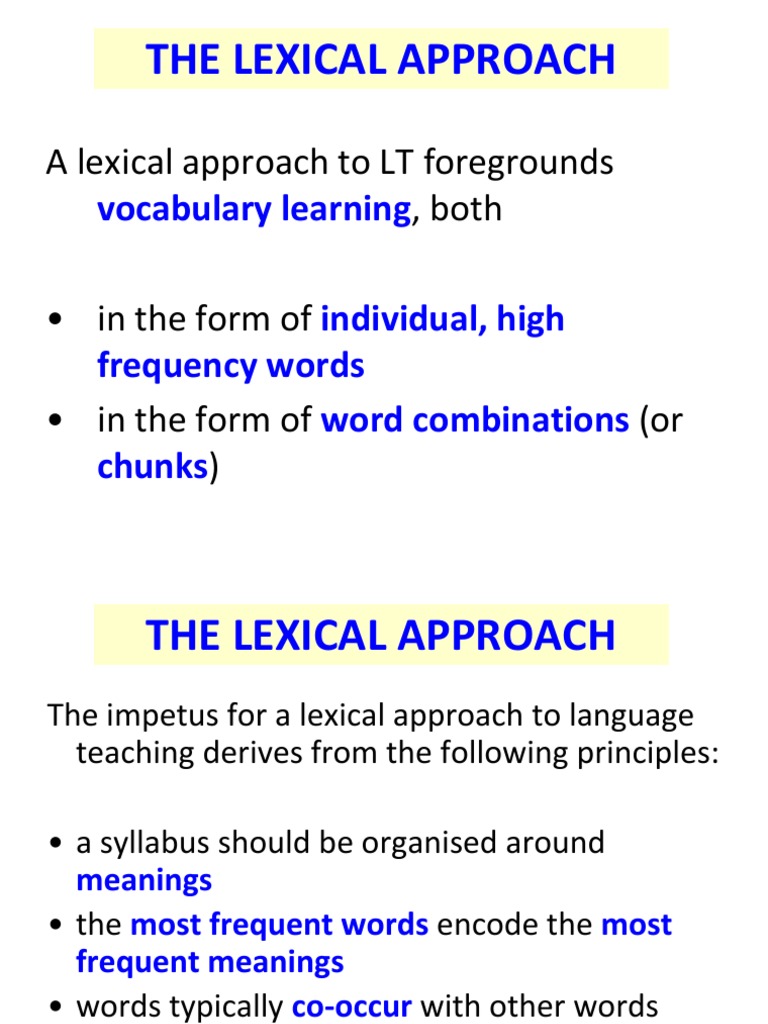 THE LEXICAL APPROACH.ppt | Lexicon | Idiom