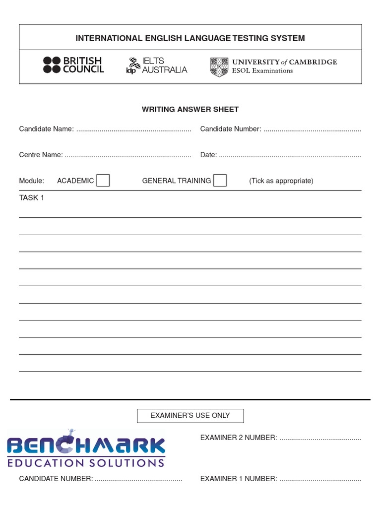 Writing Answer Sheet | PDF