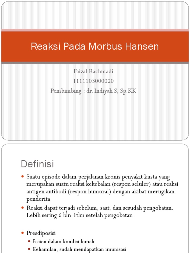 Reaksi Pada Morbus Hansen | PDF